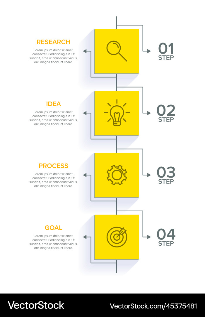 Vertical infographic design with icons and 4 Vector Image