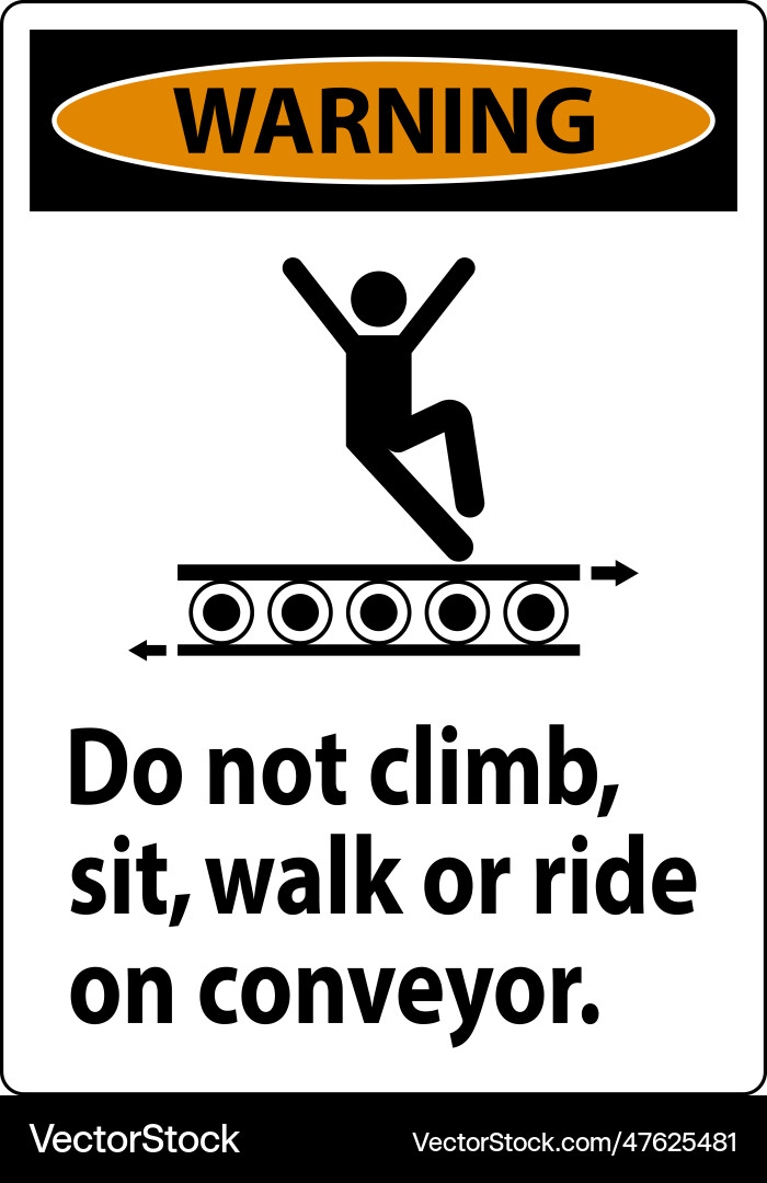 Warning sign do not climb sit walk or ride Vector Image