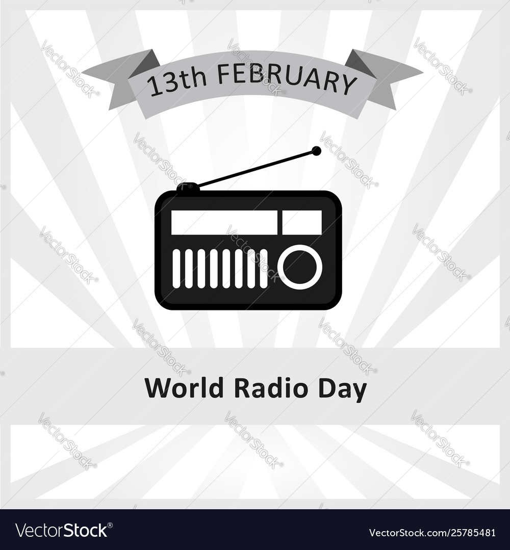 World radio day february 13th Royalty Free Vector Image