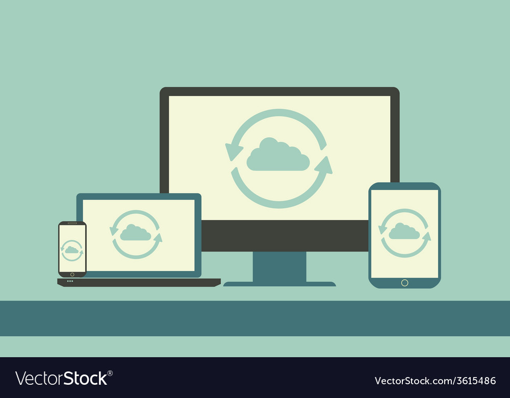 Cloud computingl devices Royalty Free Vector Image