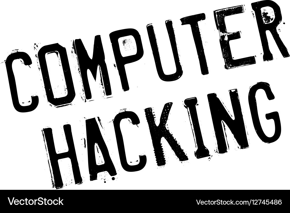 Computer hacking rubber stamp Royalty Free Vector Image