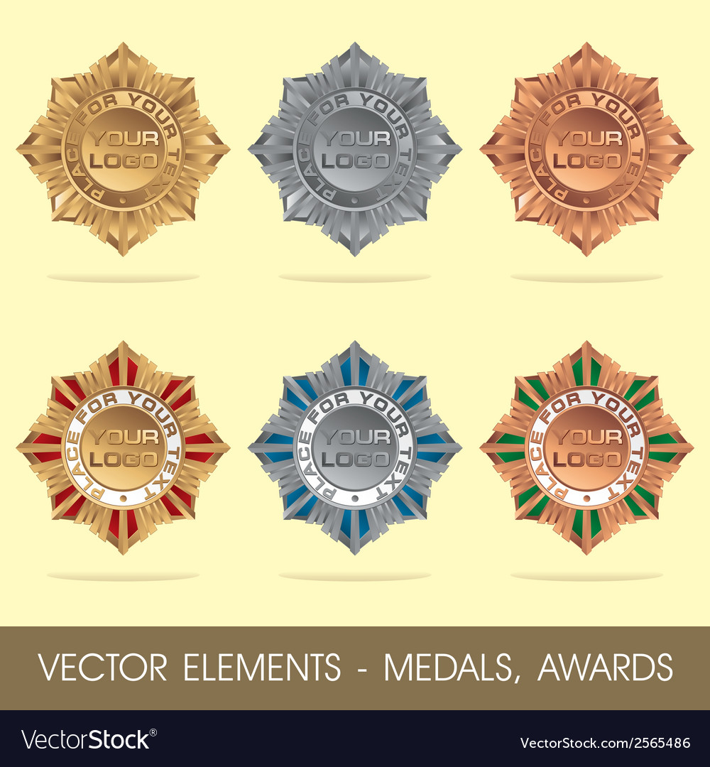 Elements - medals awards Royalty Free Vector Image