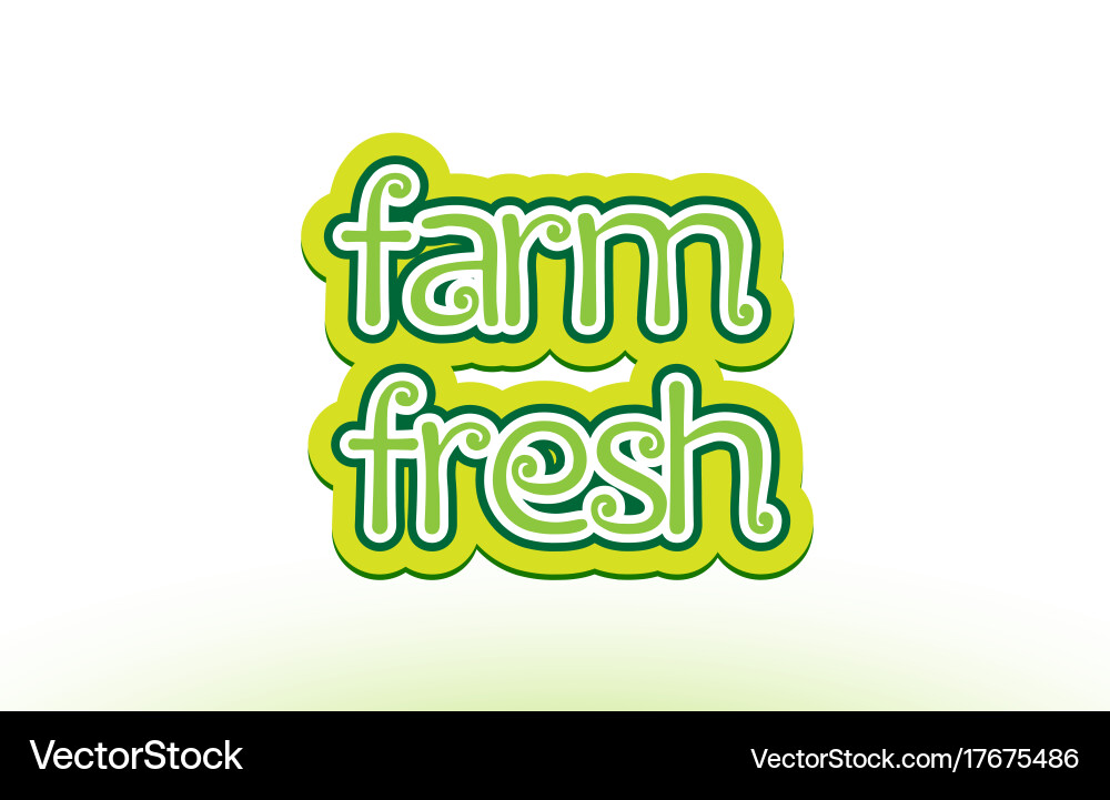 Farm fresh word text logo icon typography design Vector Image