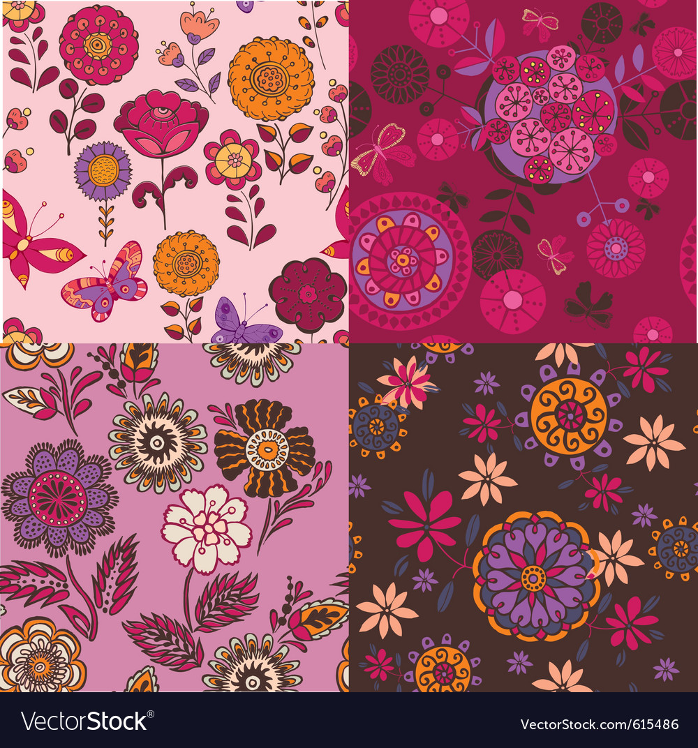 Floral repeat pattern Royalty Free Vector Image