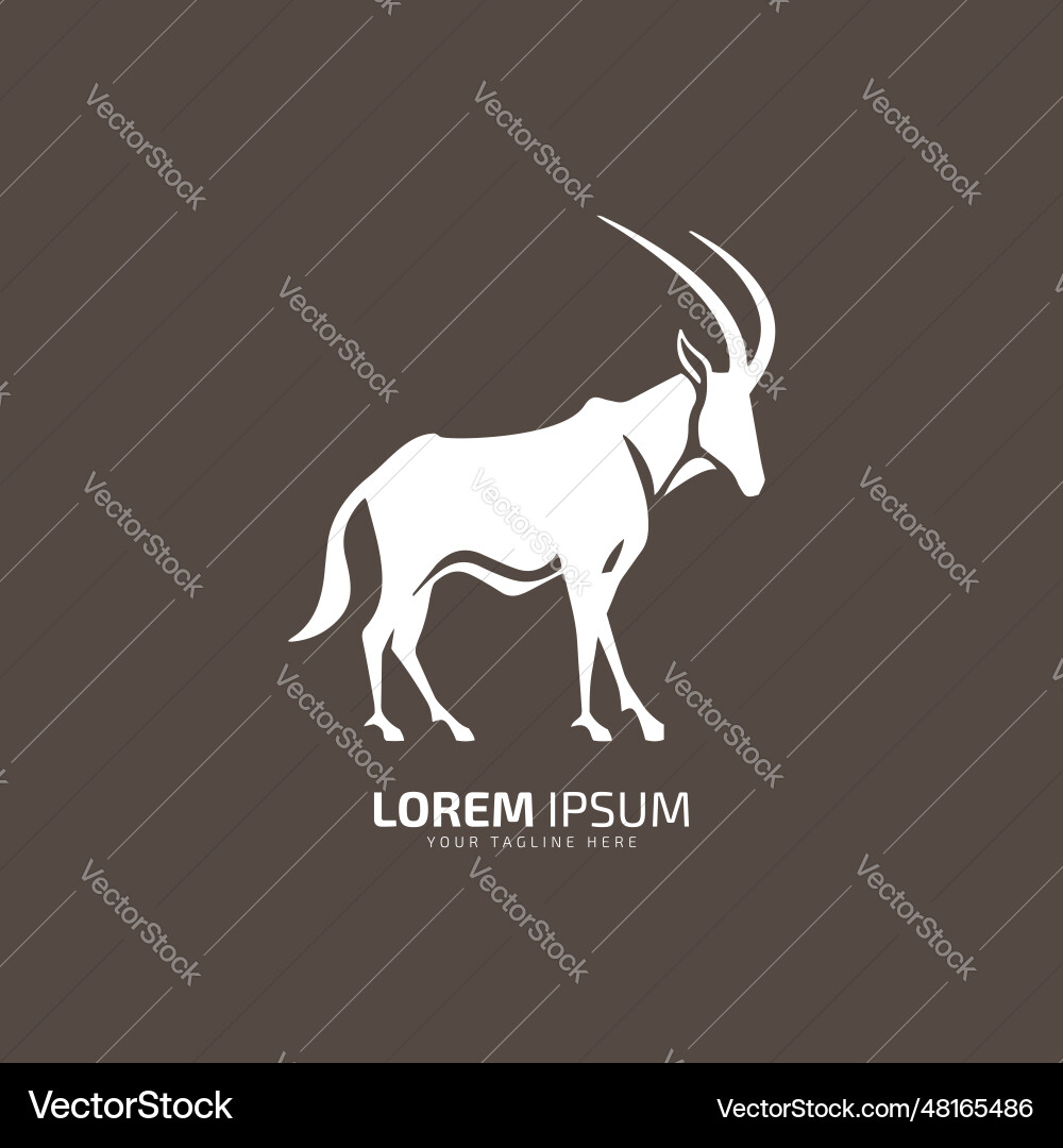 Goat or oryx logo icon stand or oryx Royalty Free Vector