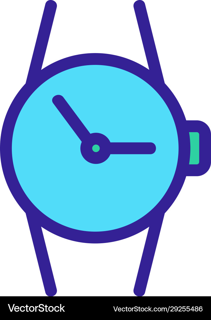 Hand watch icon isolated contour symbol Royalty Free Vector