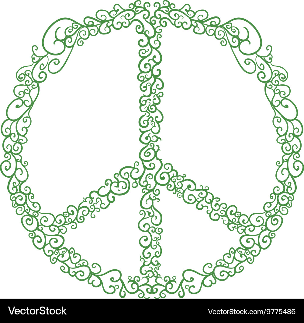 Hippie circle icon love and peace design Vector Image