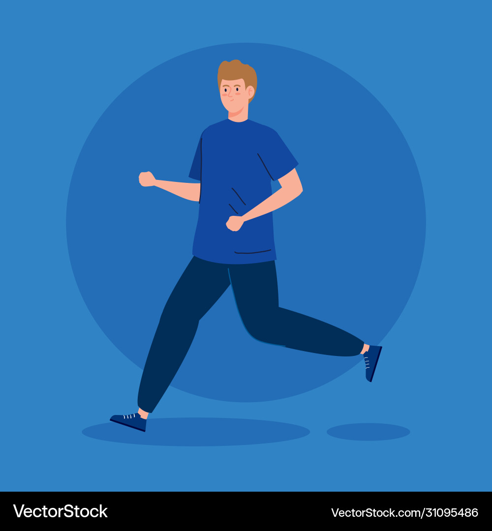 Man running sport avatar character Royalty Free Vector Image