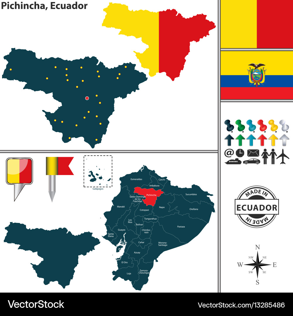 Map of pichincha ecuador Royalty Free Vector Image