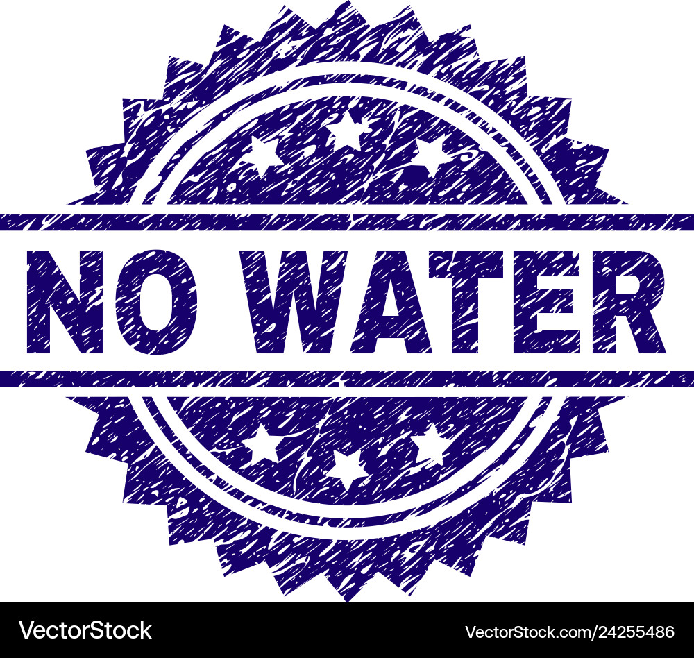 Scratched textured no water stamp seal Royalty Free Vector