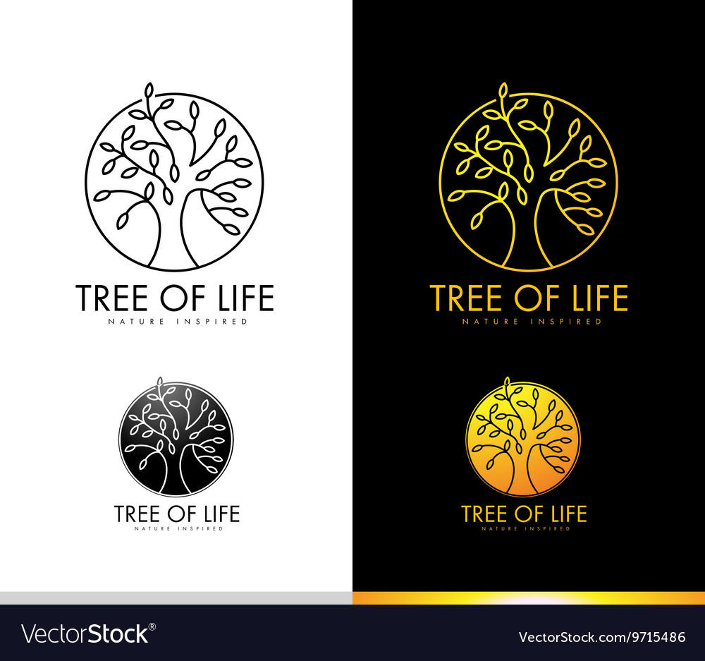 Tree Logo Concept Monogram Royalty Free Vector Image
