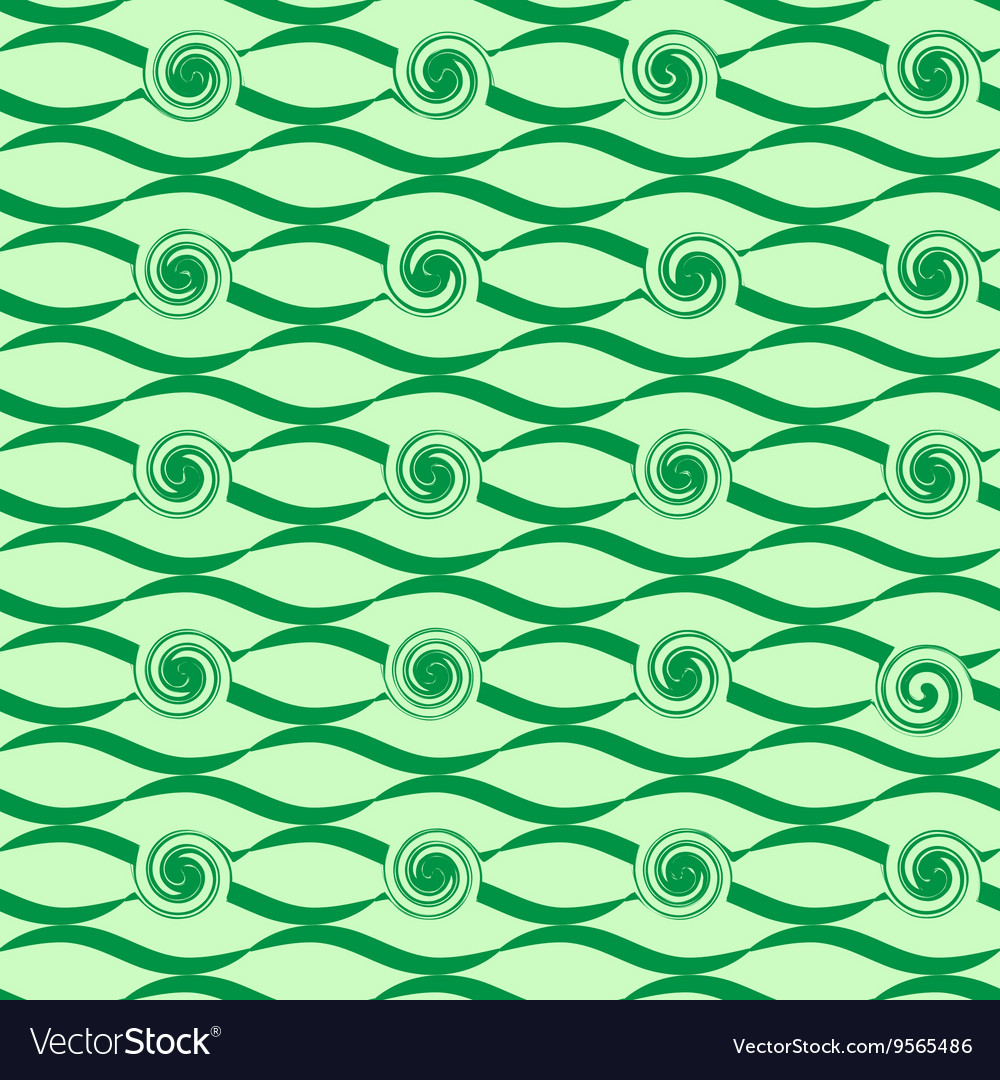 Wave green seamless pattern Royalty Free Vector Image