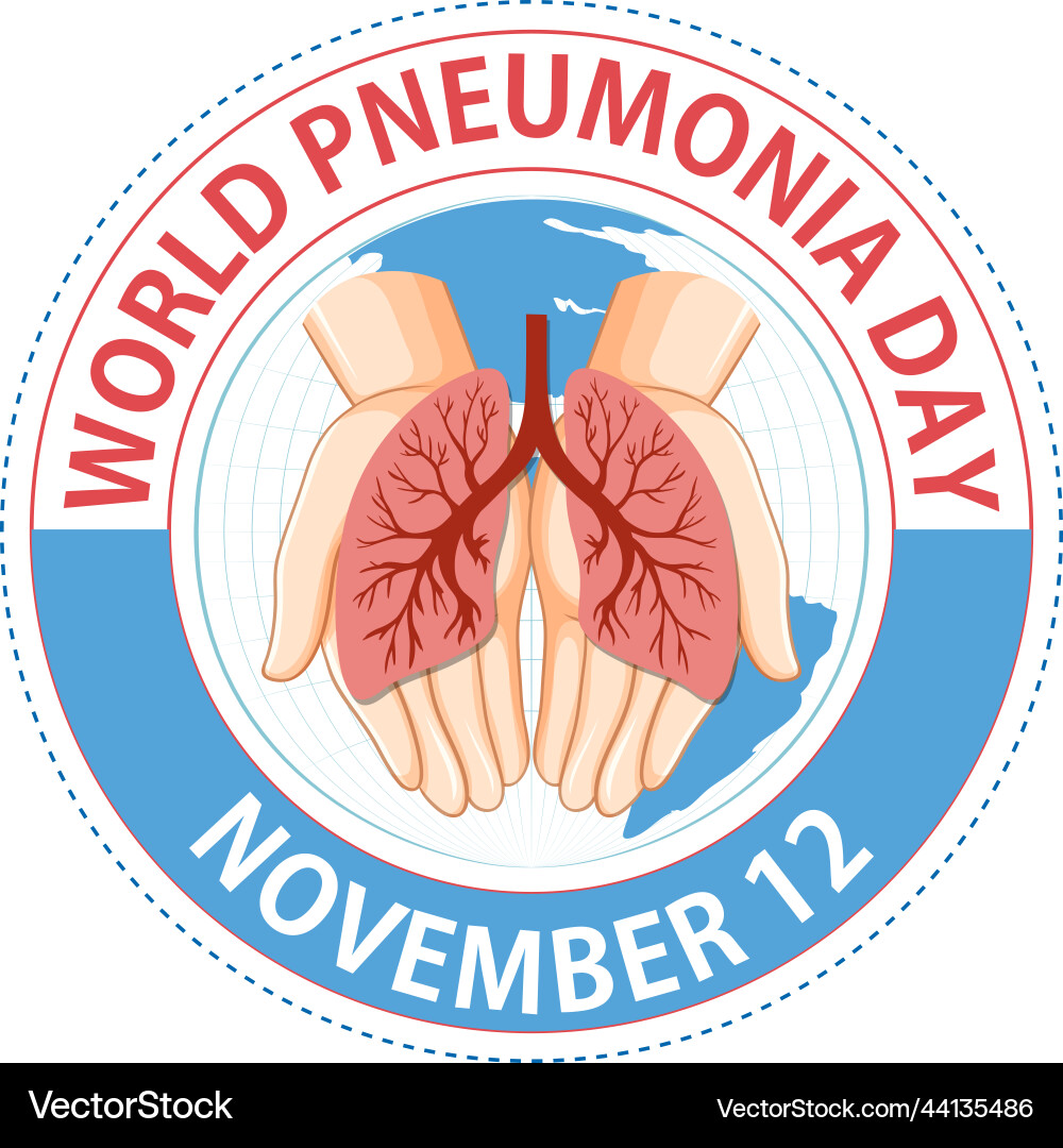 World pneumonia day logo design Royalty Free Vector Image