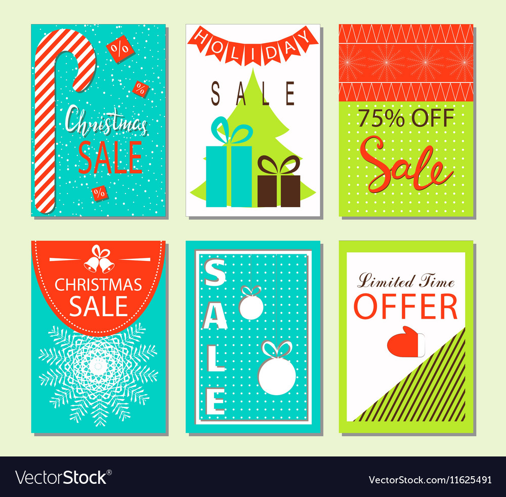 Christmas sale and discount templates set Vector Image