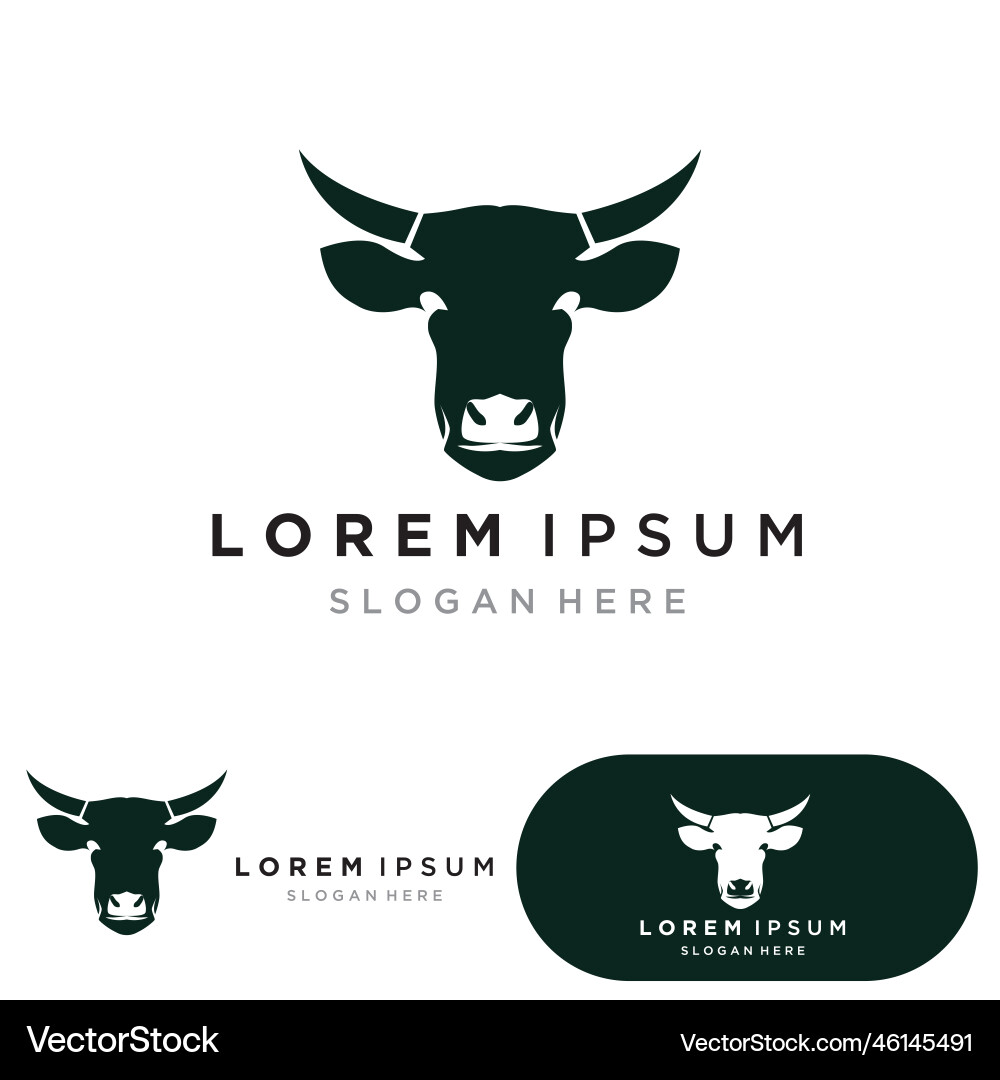 Cow head symbols and logo template Royalty Free Vector Image