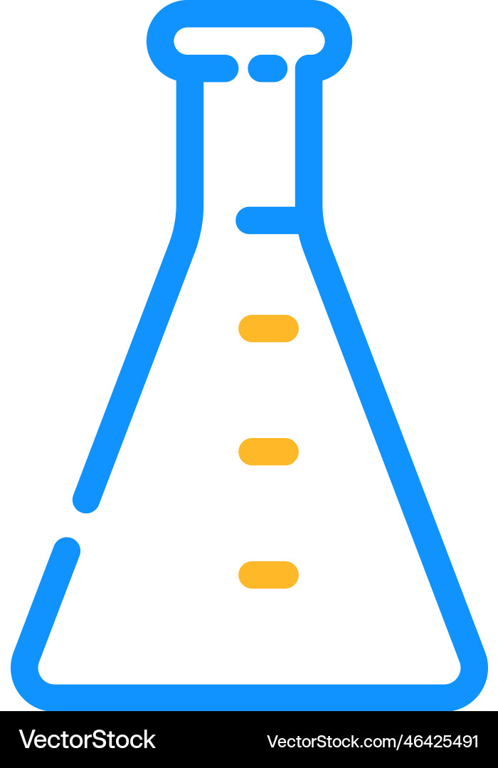 Erlenmeyer flask chemical glassware lab color icon