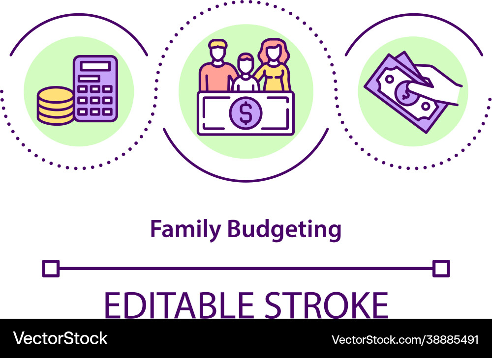 Family budgeting concept icon Royalty Free Vector Image