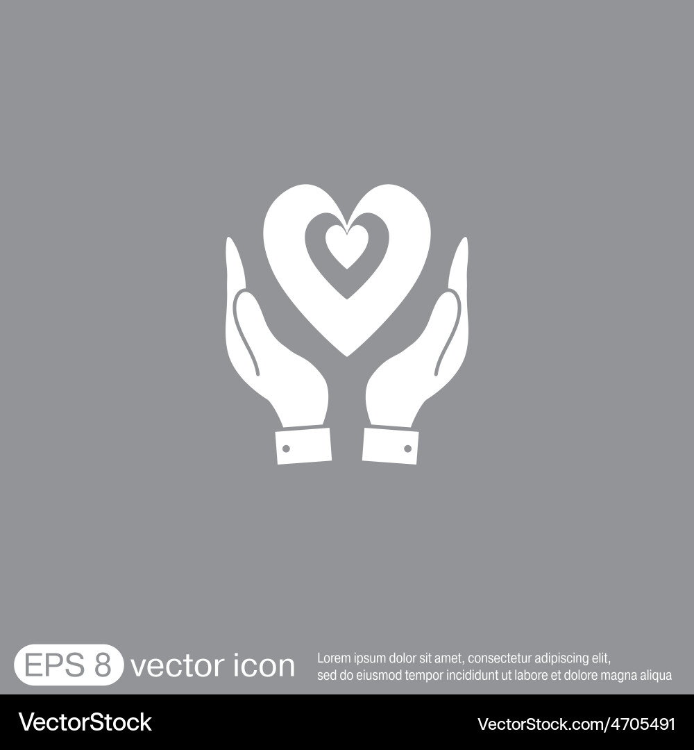Hand holding a heart icon isolated symbol Vector Image