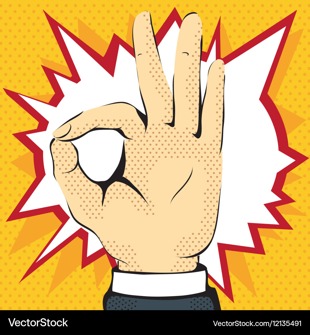 Hand showing that all is well Royalty Free Vector Image