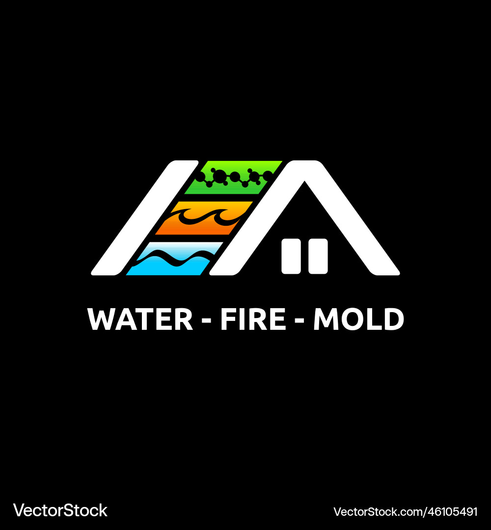 Mold home logo water-fire-mold logo Royalty Free Vector