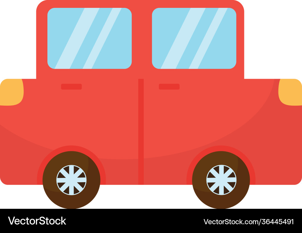 Red car toy isolated icon Royalty Free Vector Image