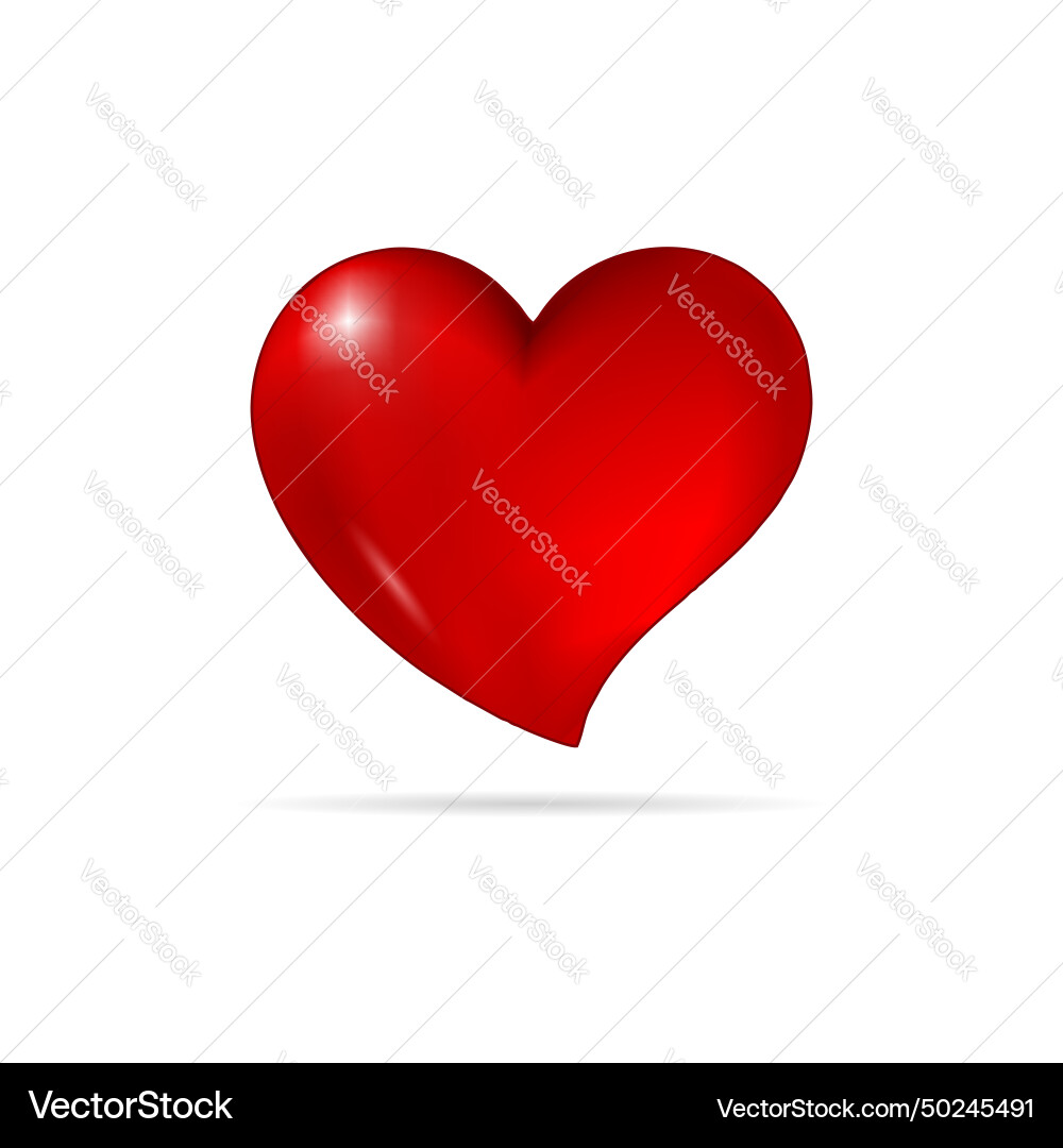 Red heart realistic 3d design icon symbol Vector Image