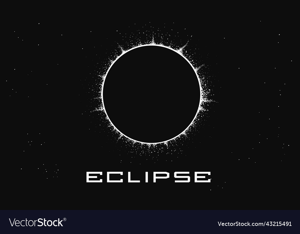 Solar eclipse hand drawn Royalty Free Vector Image