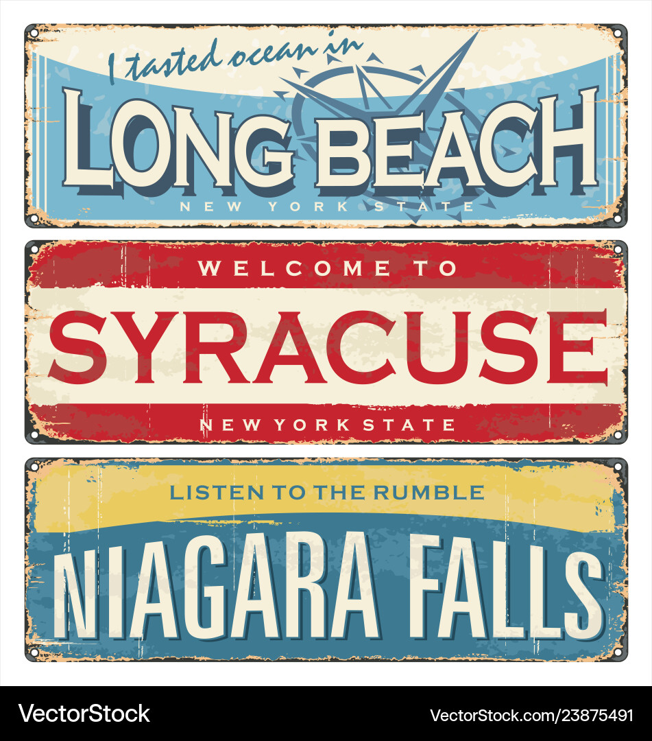 Vintage city label us cities Royalty Free Vector Image