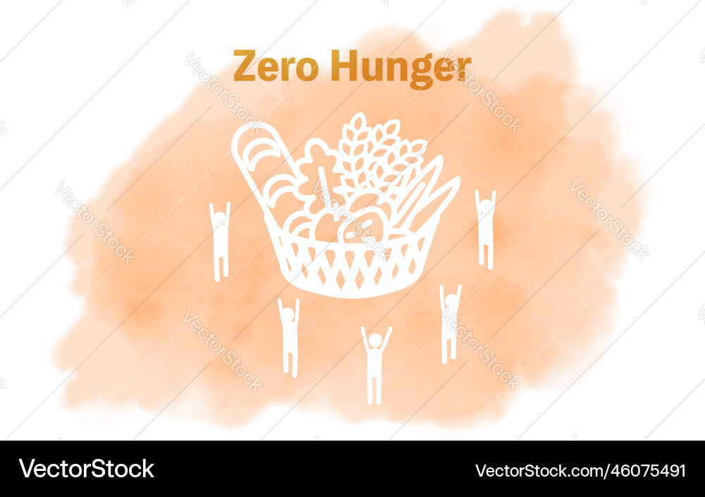 Watercolor style sdgs goal 2 zero hunger Vector Image