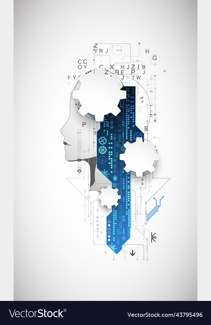 Artificial intelligence technical background Vector Image Artificial intelligence technical background Vector Image