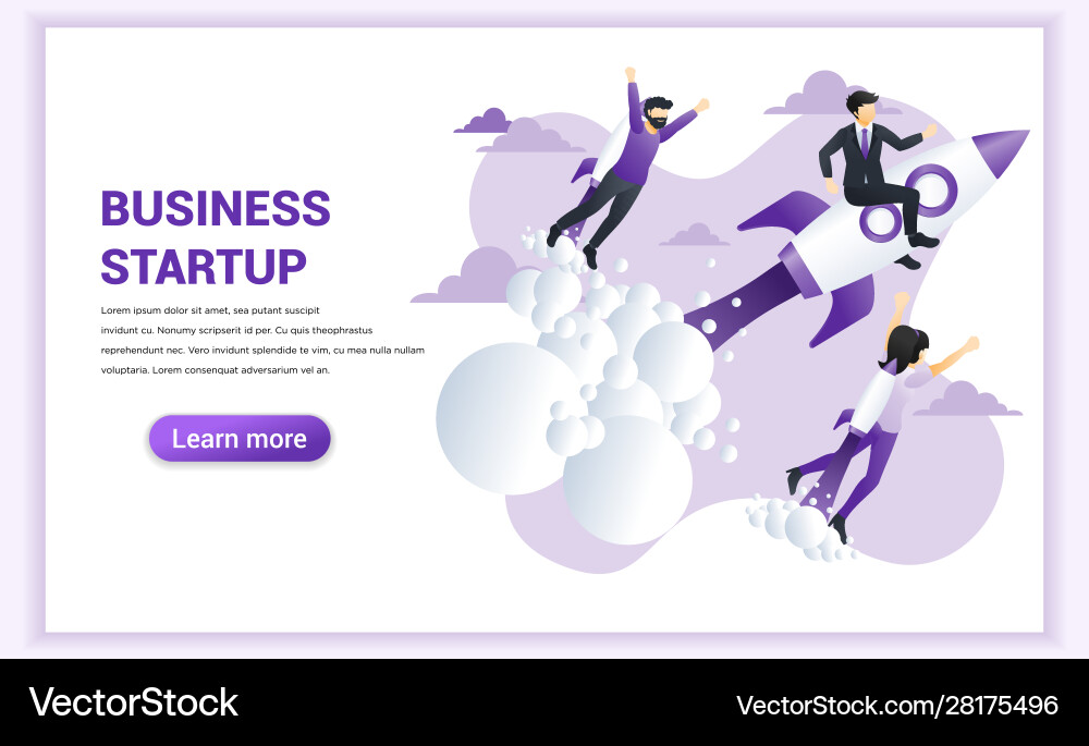 Business Rocket Launch Startup Concept Royalty Free Vector