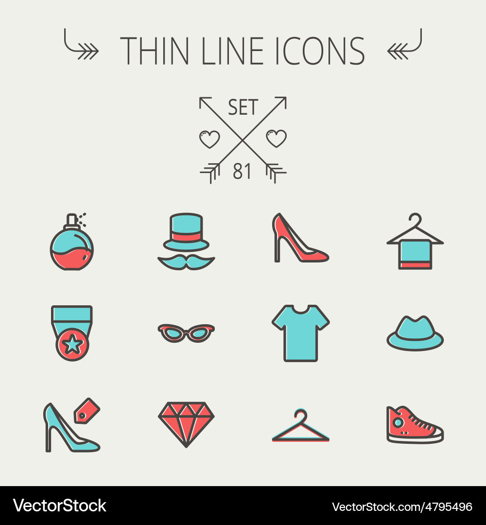 Business shopping thin line icon set Royalty Free Vector