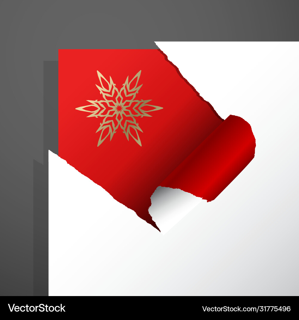 Christmas paper corner cut out background Vector Image