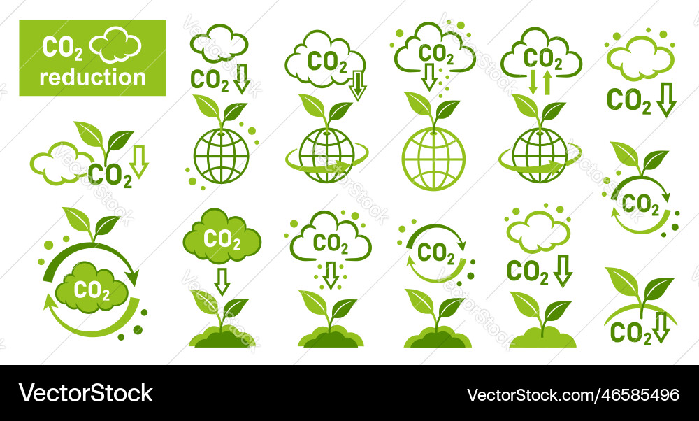 Co2 emission reduction eco carbon dioxide recycle Vector Image
