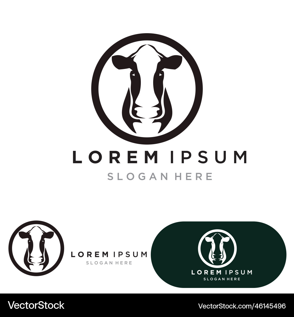 Cow head symbols and logo template Royalty Free Vector Image