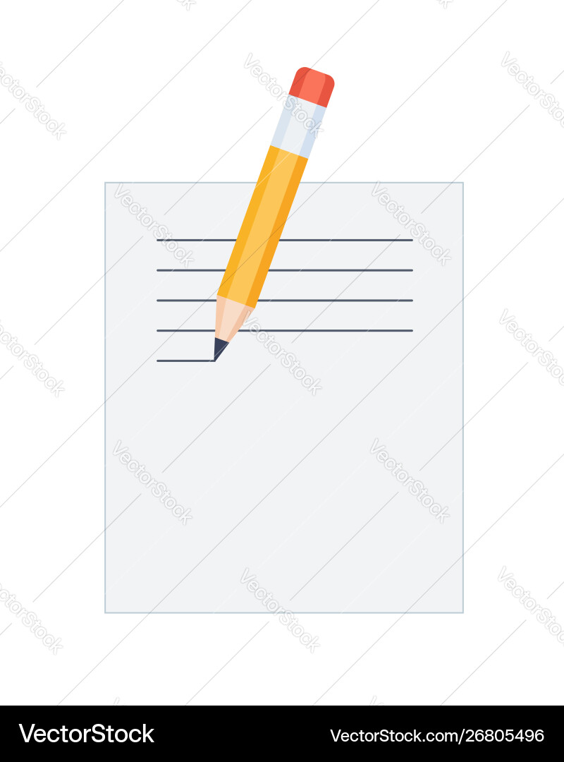 Lead pencil drawing lines on sheet isolated on Vector Image