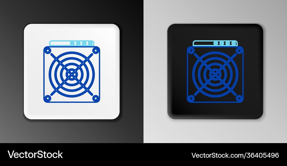 Line asic miner icon isolated on grey background Vector Image