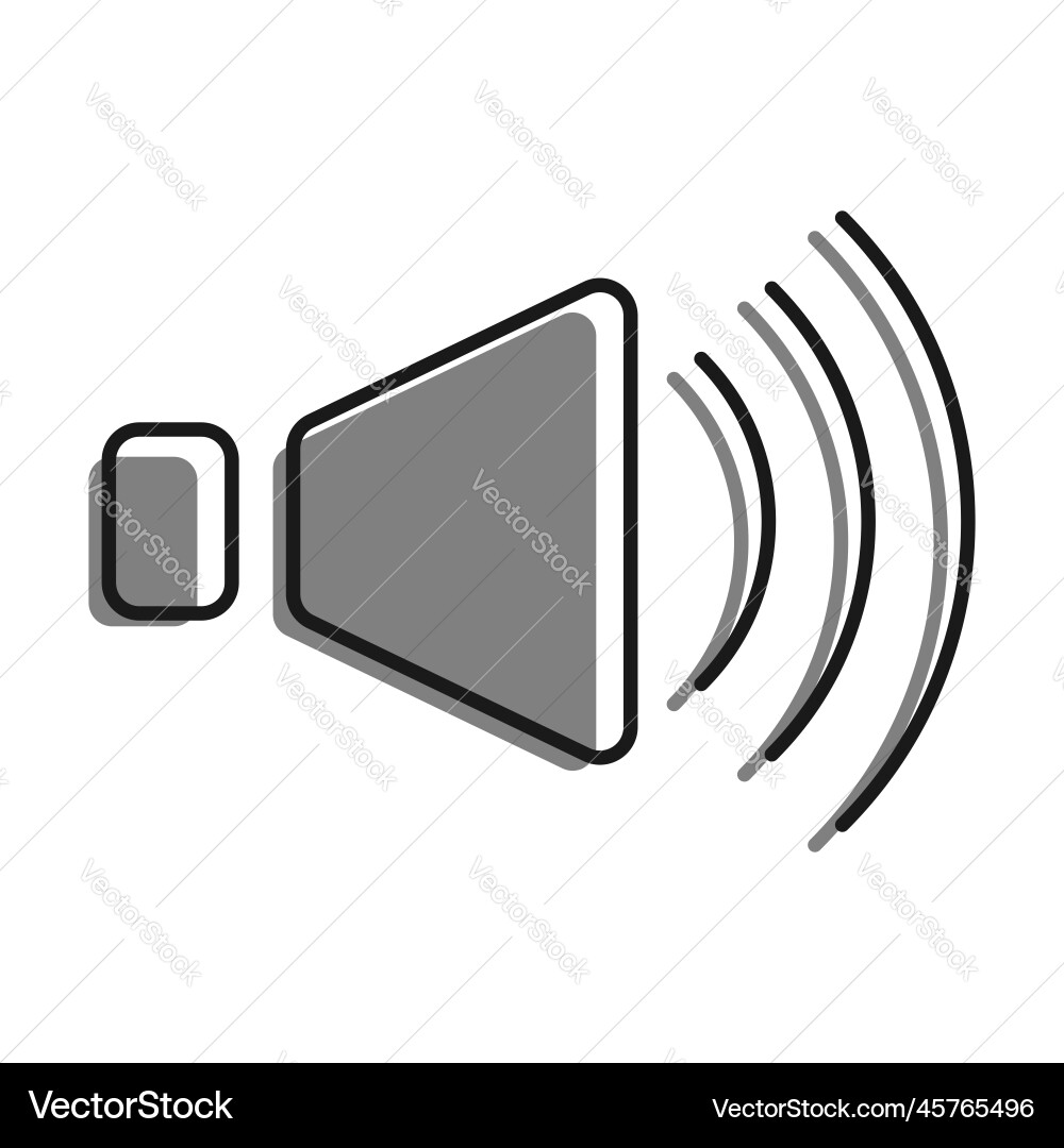 Linear icon musical speakers with sound wave Vector Image