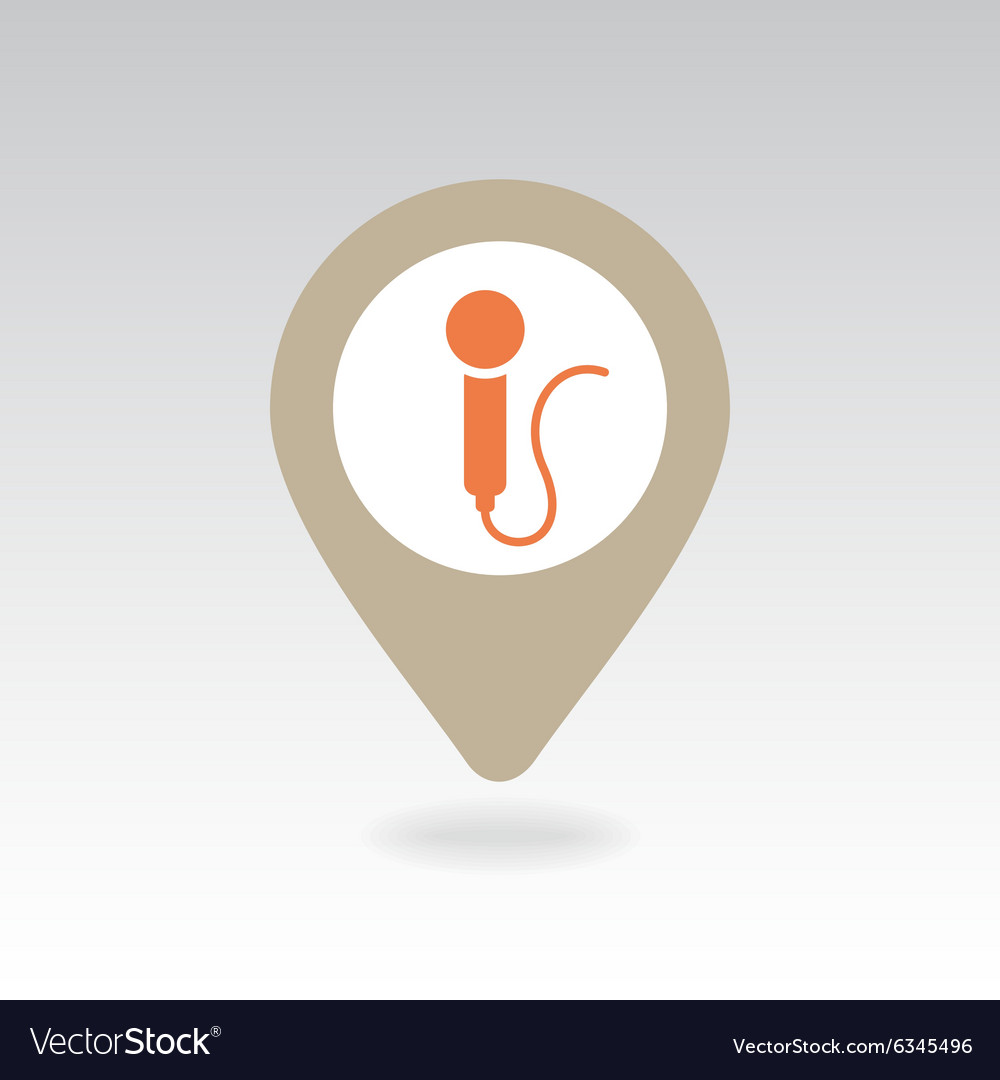 Microphone pin map icon pointer markers Royalty Free Vector