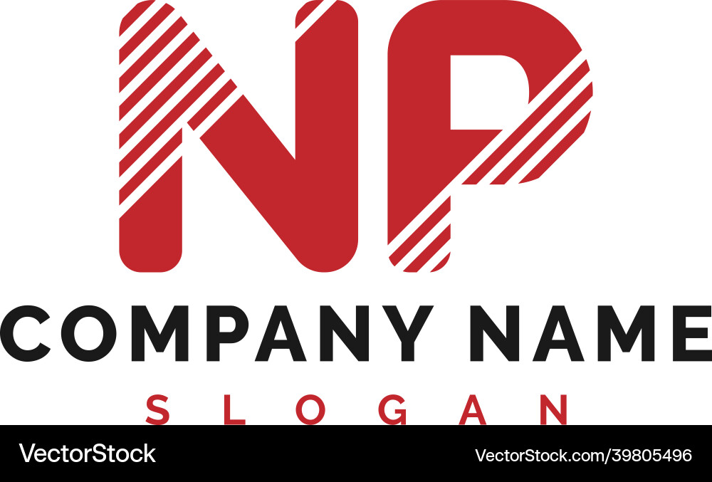Np letter logo design letter logo Royalty Free Vector Image