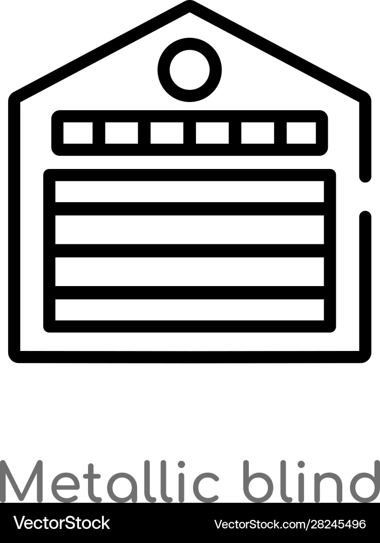 Outline metallic blind icon isolated black simple Vector Image