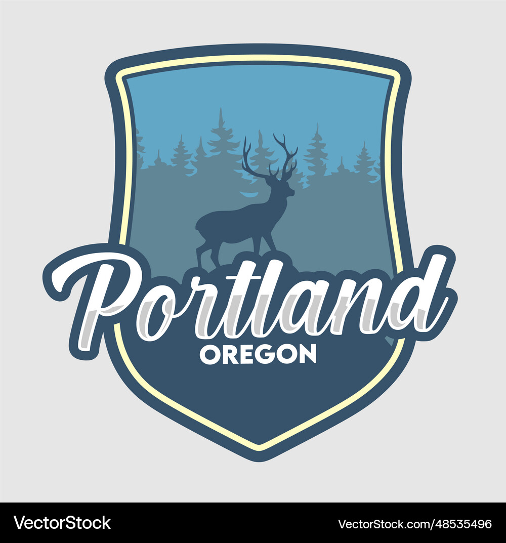 Portland oregon state with beautiful view Vector Image
