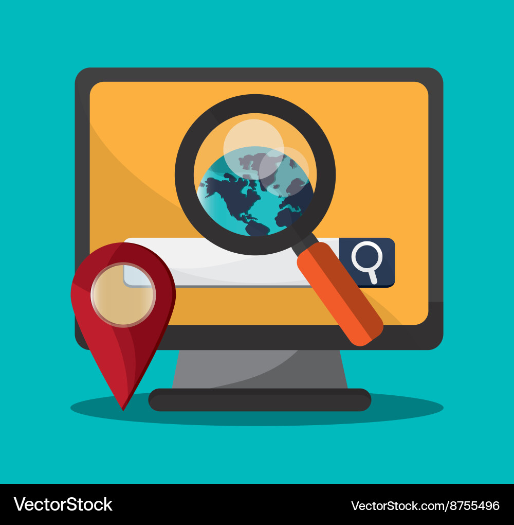 Searching online design digital marketing Vector Image