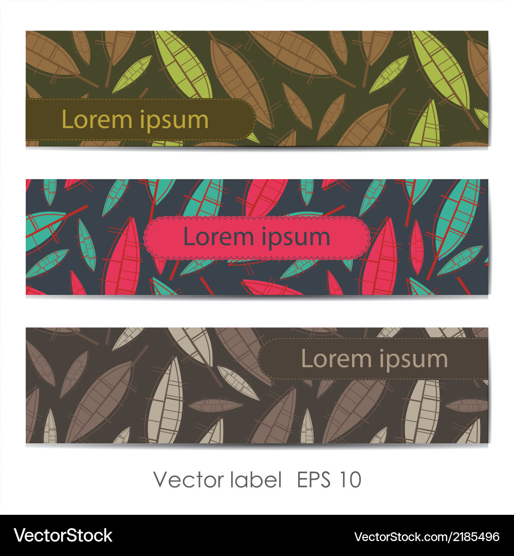 Set of three floral cards Royalty Free Vector Image