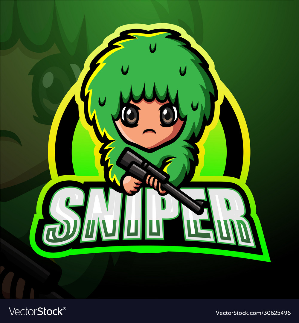 Sniper mascot esport logo design Royalty Free Vector Image