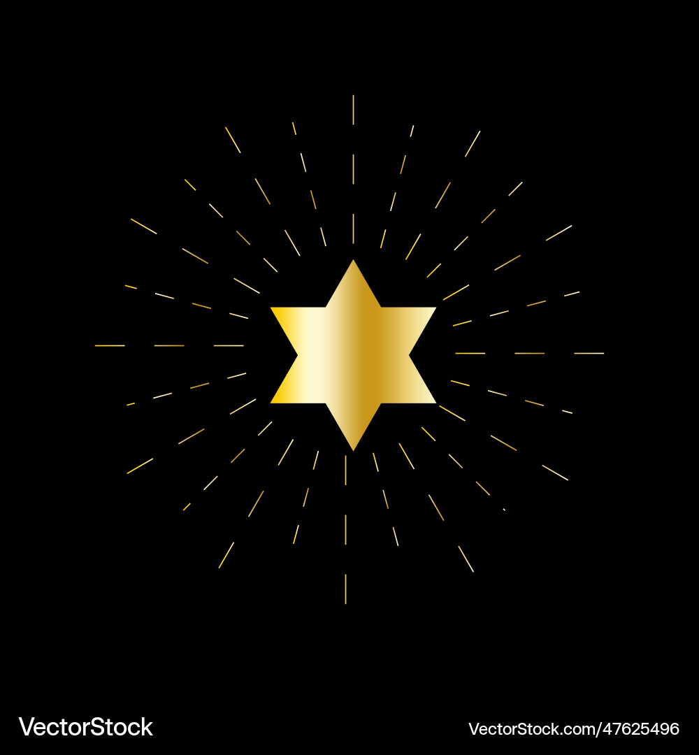 Star frame shining banner golden black Royalty Free Vector
