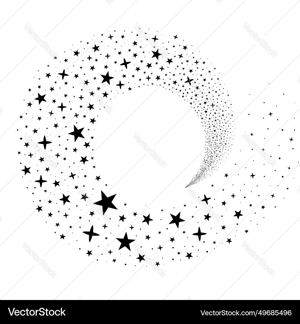 Swirling stream of stars Royalty Free Vector Image