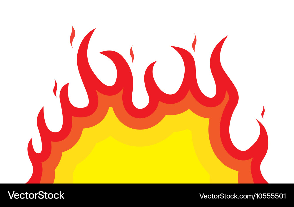 Fire flame flaming burn hot heat Royalty Free Vector Image