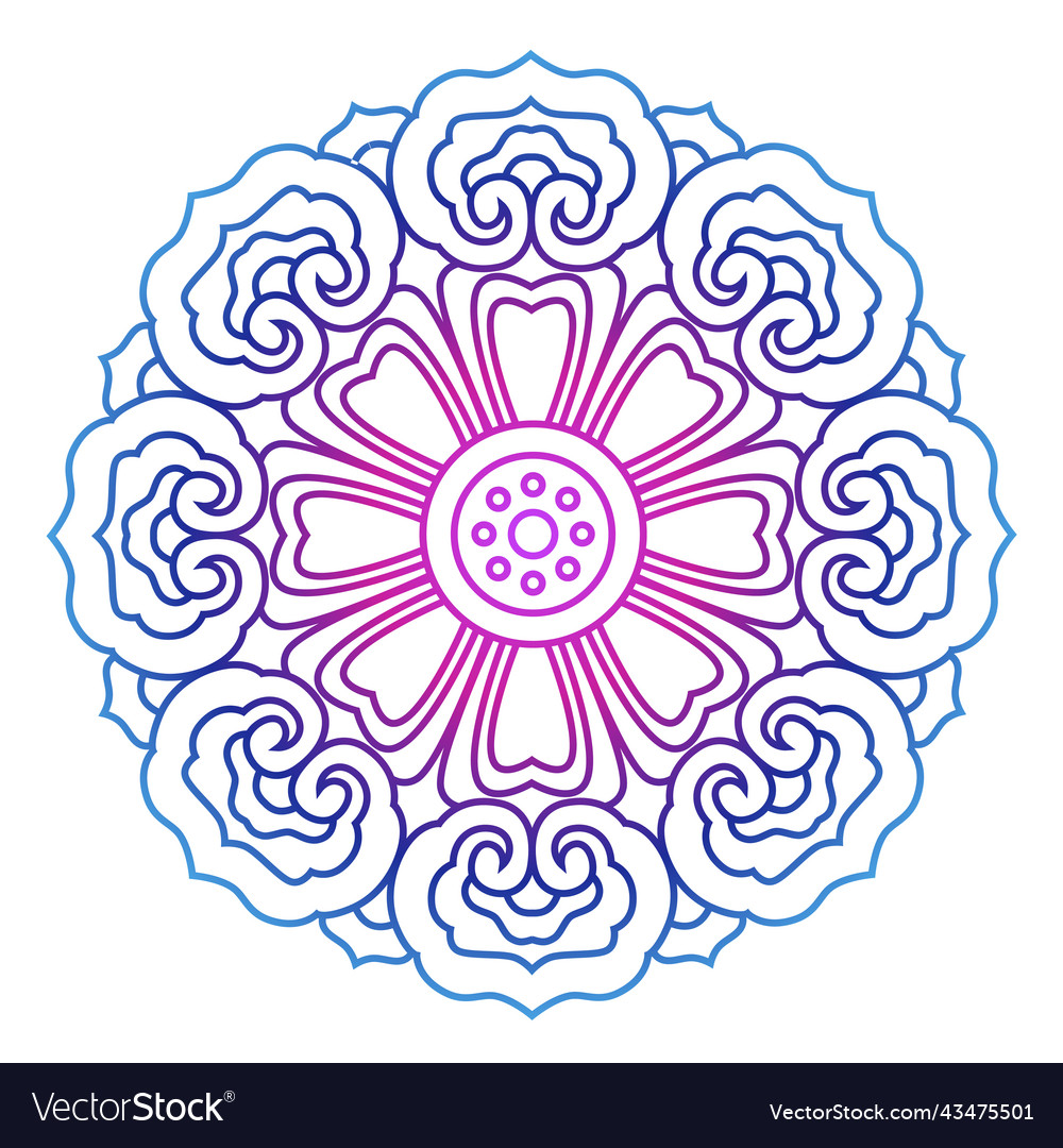 Gradient color mandala pattern Royalty Free Vector Image