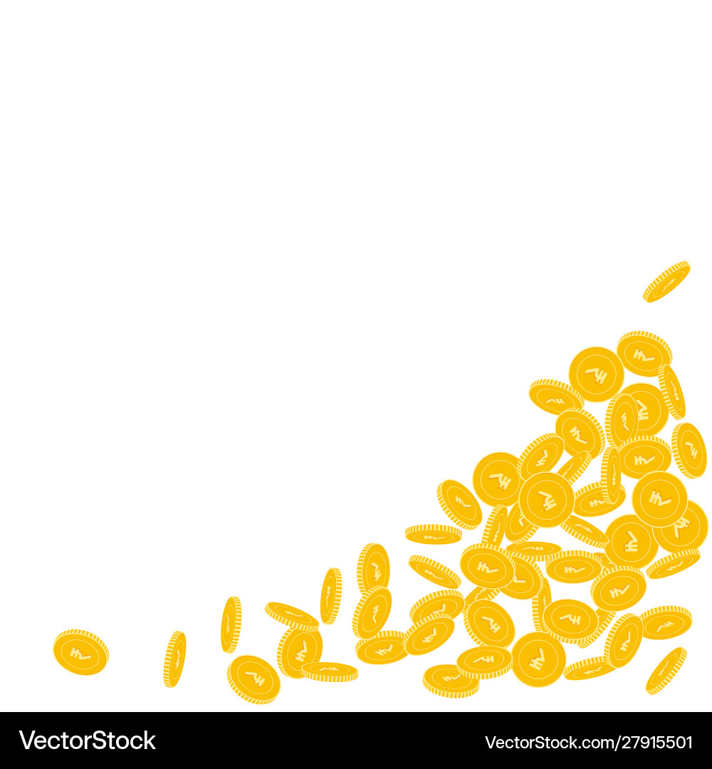 Indian rupee coins falling scattered small inr co Vector Image